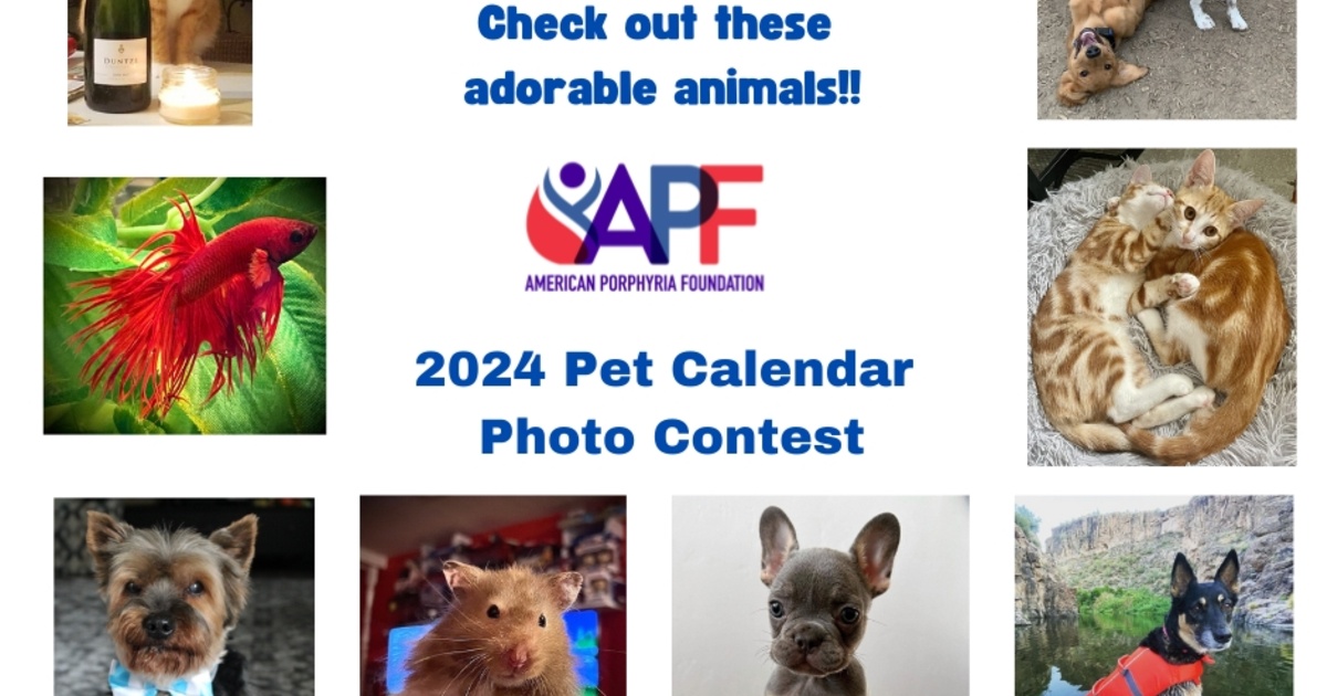 APF 2023 Pet Calendar Contest - American Porphyria Foundation